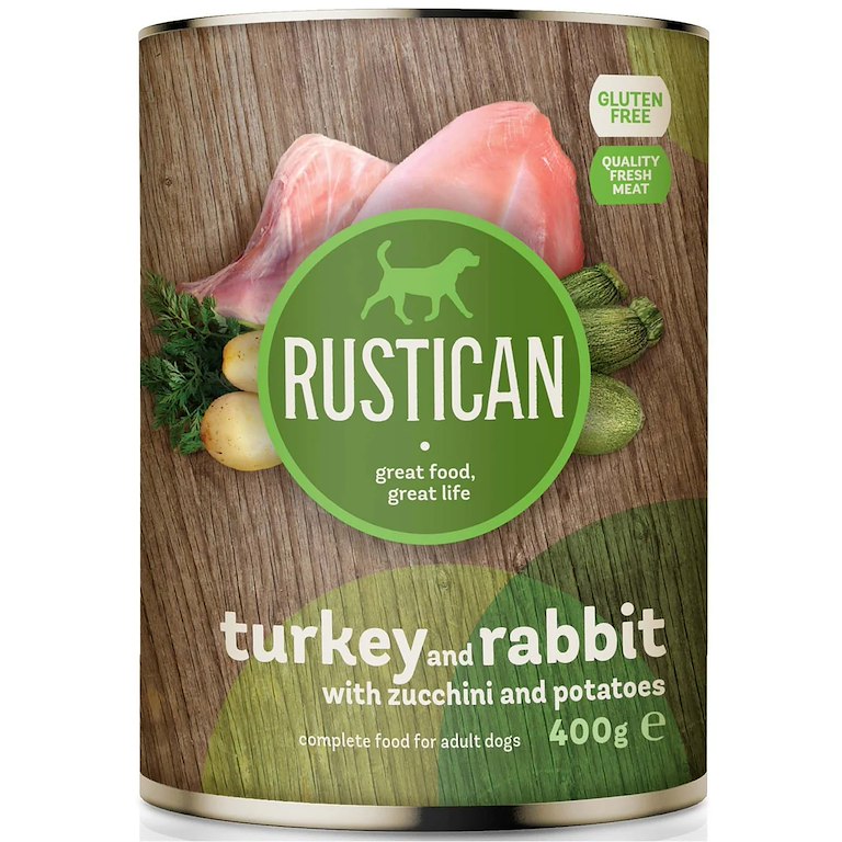RUSTICAN Ćuretina i zečetina s tikvicama i krompirom, bez glutena