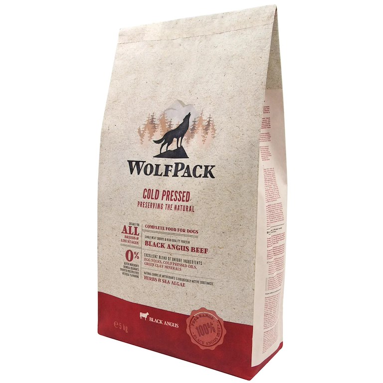 WOLFPACK Black Angus govedina, hladno presovana hrana za pse