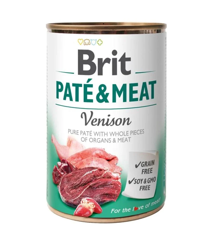 BRIT Pat & Meat, s komadićima srnetine u pašteti, bez žitarica