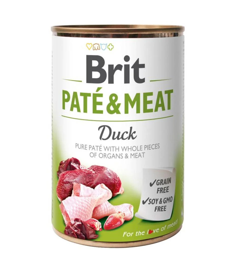 BRIT Pat & Meat, s komadićima pačetine u pašteti, bez žitarica