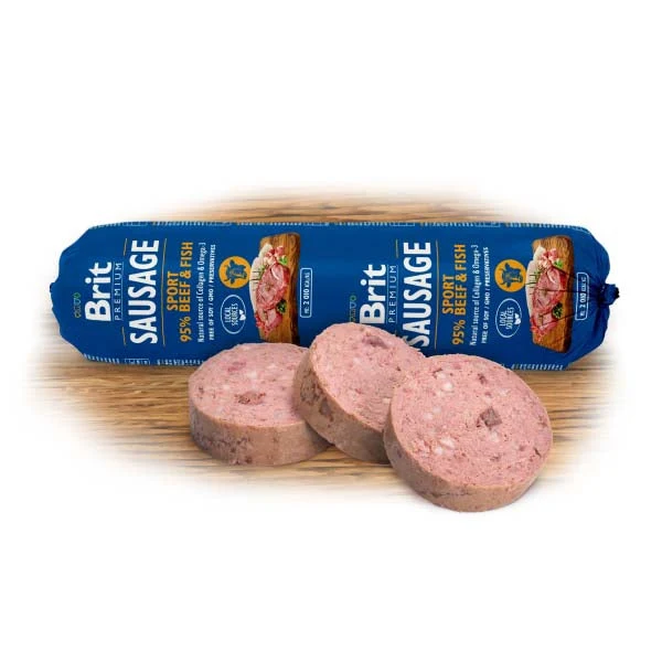 BRIT PREMIUM by Nature kobasica za pse, 95% mesa govedine i ribe - sport, 800g