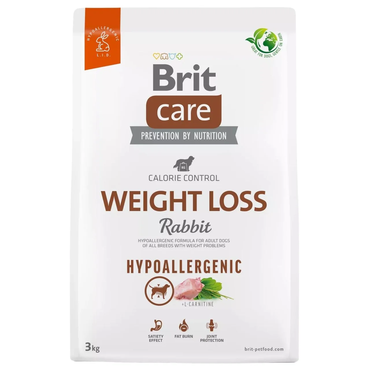 BRIT CARE Hypoallergenic, Weight Loss, sa zečetinom i pirinčem