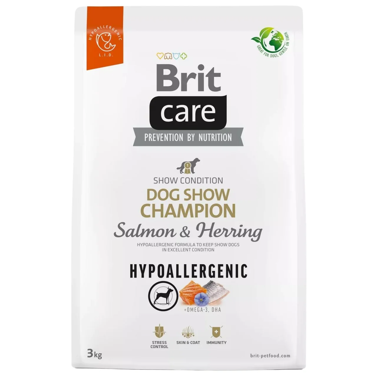 BRIT CARE Hypoallergenic, Dog Show Champion, sa lososom i haringom