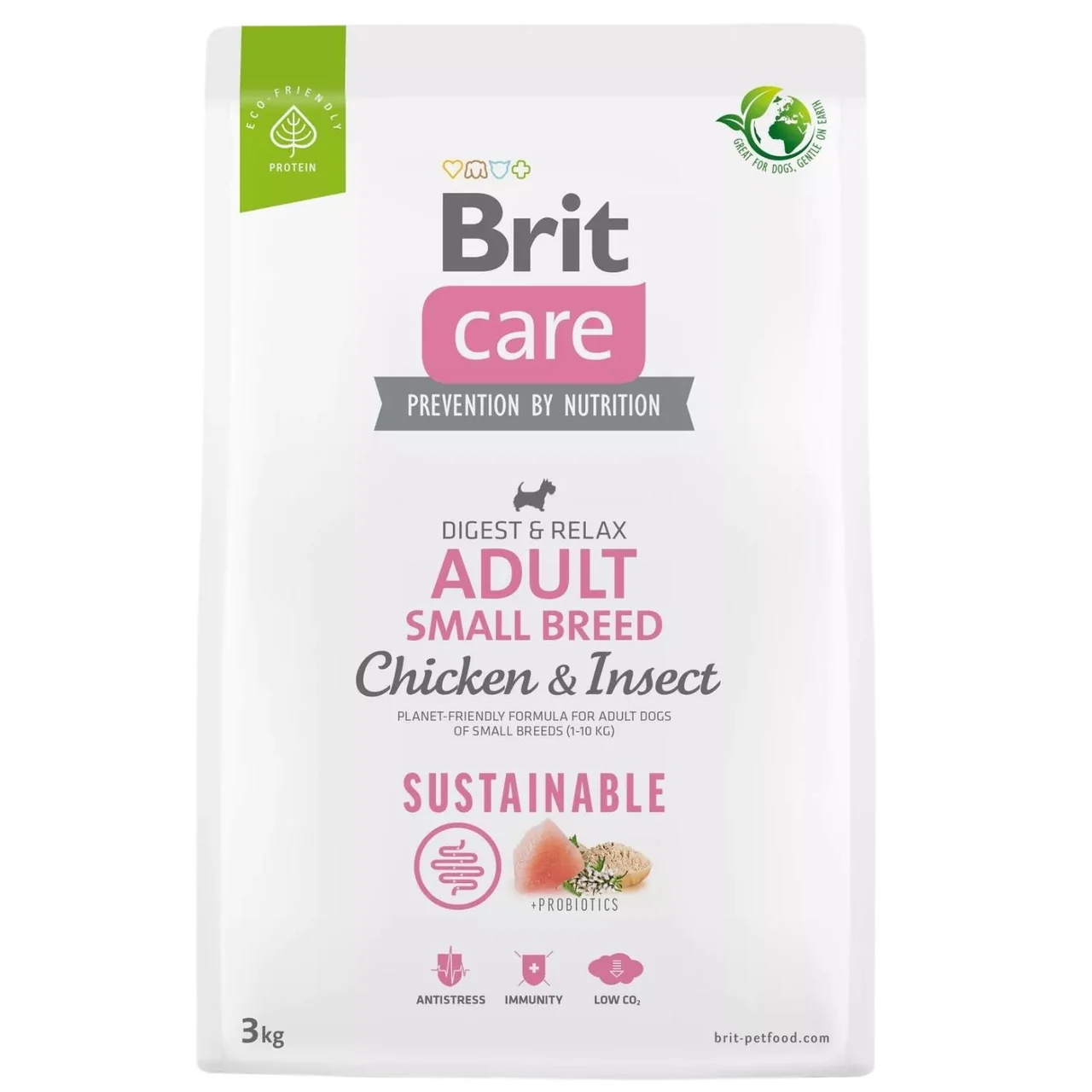BRIT CARE Sustainable, Adult Small Breed, s piletinom i insektima