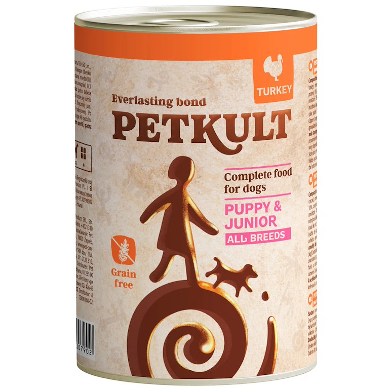 PETKULT mesni komadići JUNIOR ćuretina, bez žitarica, 400g