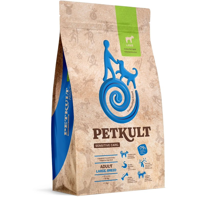 PETKULT Sensitive, jagnjetina s pirinčem, Adult Large