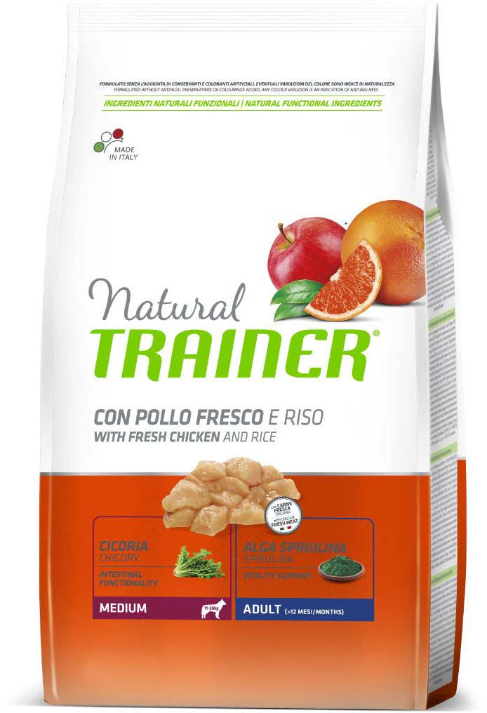 TRAINER Natural Briketi za pse Adult Piletina i Pirinač, Medium, 3kg