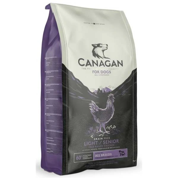 CANAGAN Light/Senior, piletina iz slobodnog uzgoja, za pse, bez žitarica, 2kg