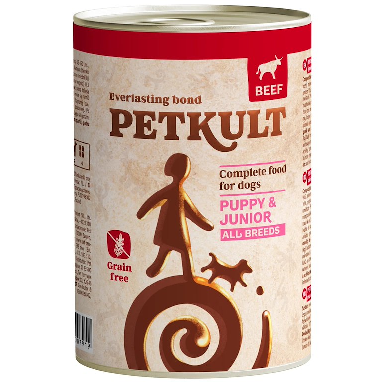 PETKULT mesni komadići JUNIOR govedina, bez žitarica