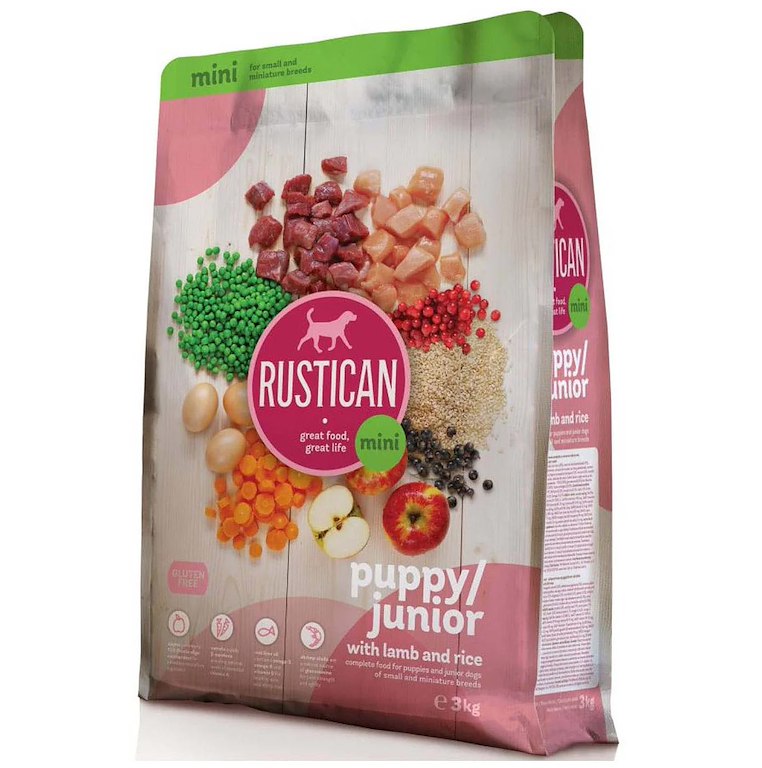 RUSTICAN Mini PUPPY/JUNIOR s jagnjetinom i pirinčem, bez glutena