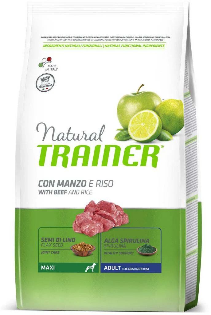 TRAINER Natural Briketi za pse Adult Govedina i Pirinač, Maxi, 12kg