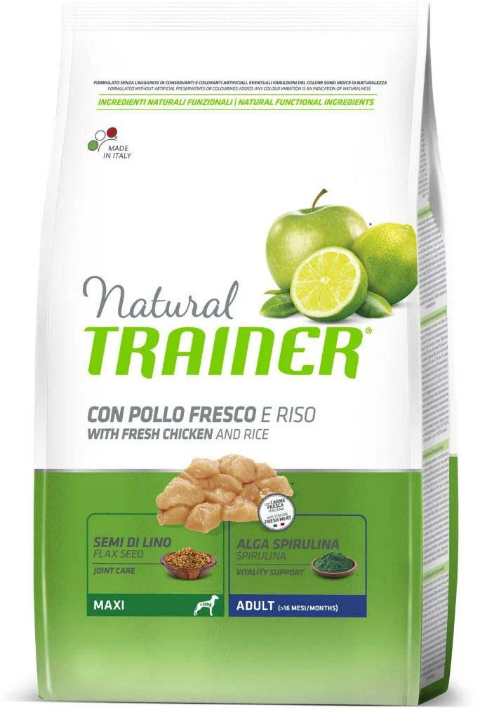 TRAINER Natural Briketi za pse Adult Piletina i Pirinač, Maxi, 12kg