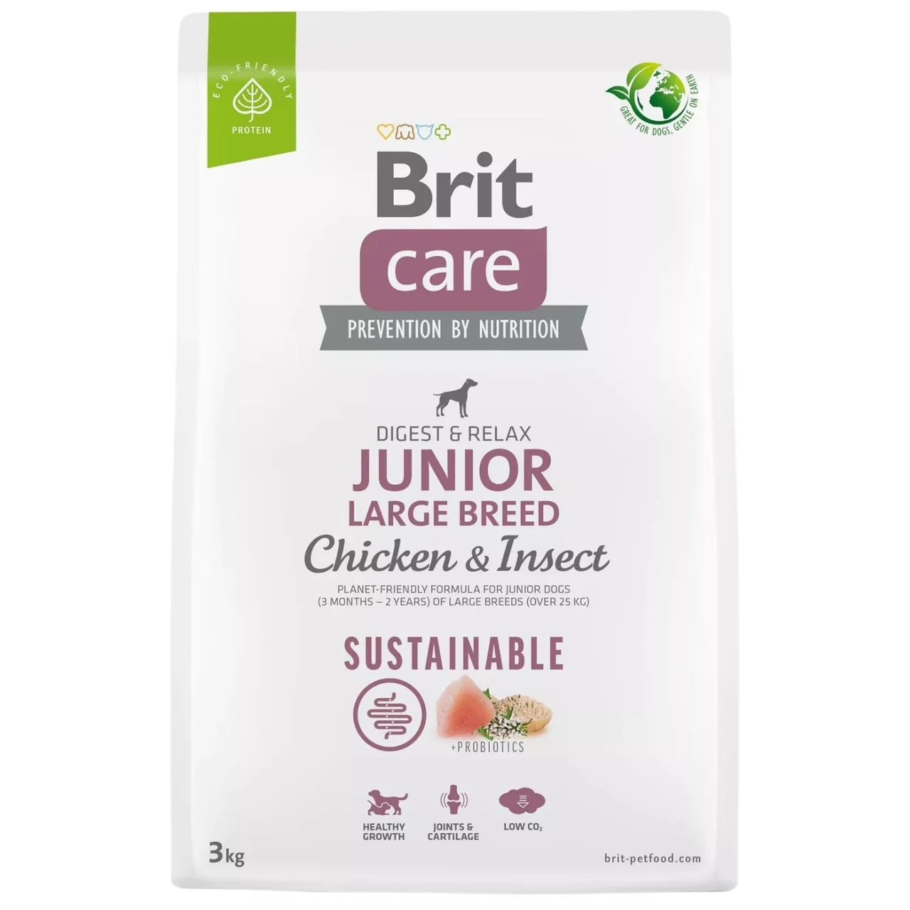 BRIT CARE Sustainable, JUNIOR Large Breed, s piletinom i insektima
