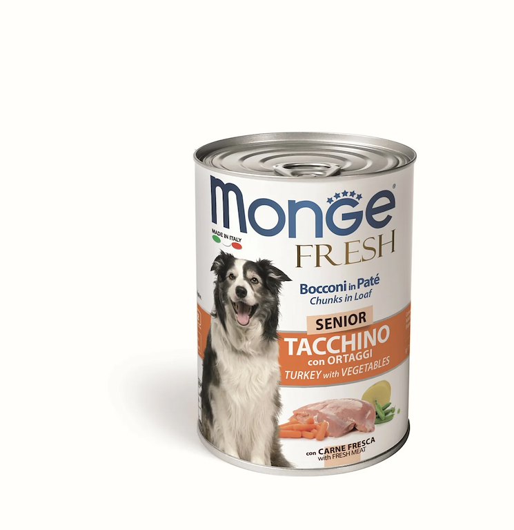MONGE Fresh Pašteta za starije pse SENIOR, s ćuretinom i povrćem, 400g