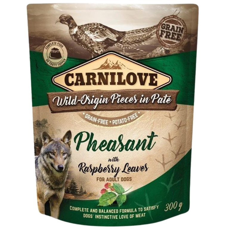 CARNILOVE Dog, pašteta s fazanom i lišćem maline, bez žitarica, 300g