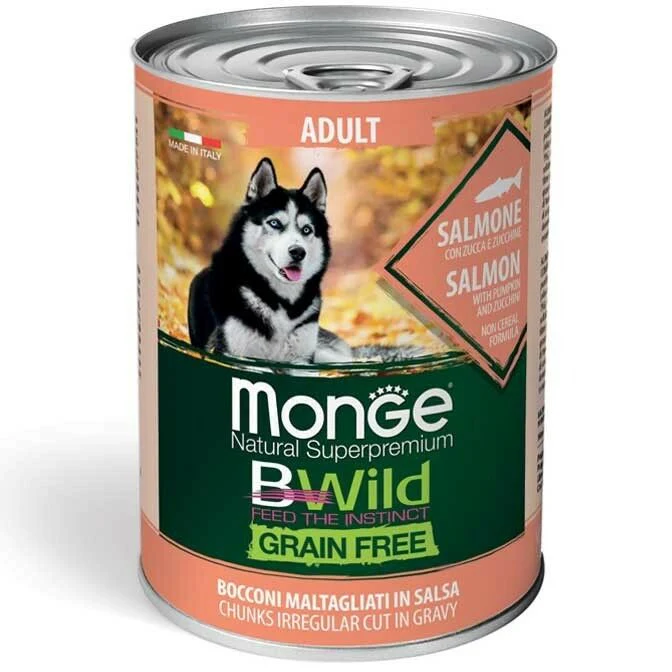 BWILD Konzerva za odrasle pse, Losos, 400g