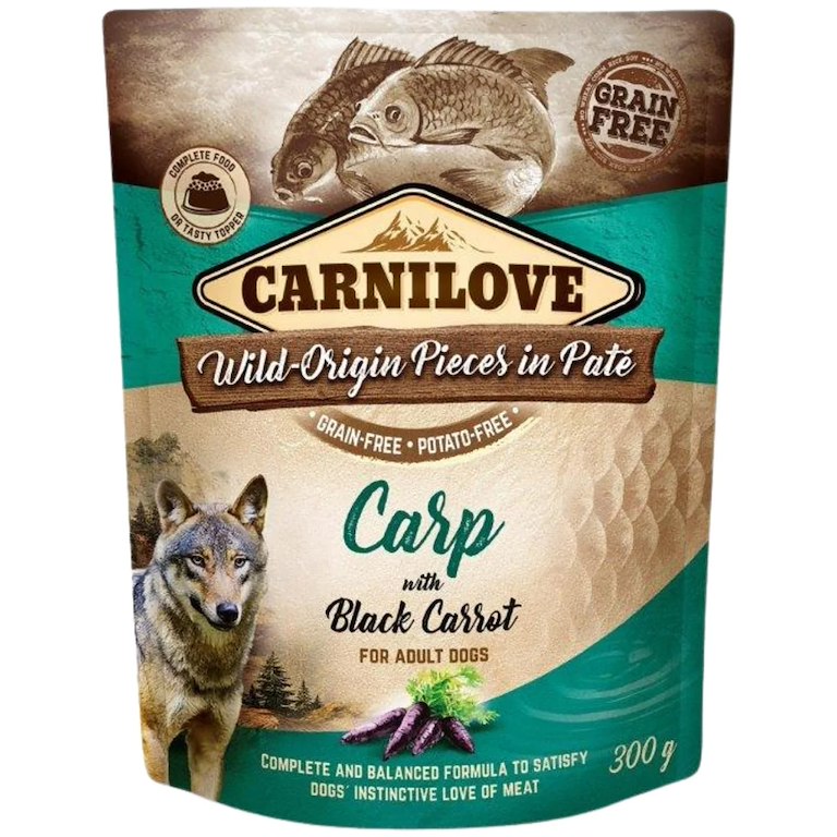 CARNILOVE Dog, pašteta sa šaranom i crnom šargarepom, bez žitarica, 300g
