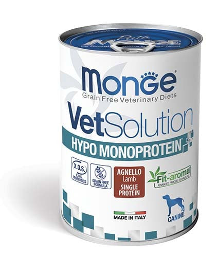 VET SOLUTION Monge Dog Konzerva Hypo Monoprotein, s jagnjetinom 400g