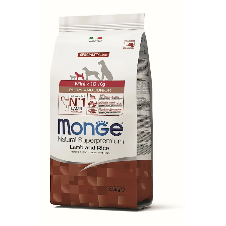 MONGE Hrana za štence malih rasa PUPPY, 2,5kg