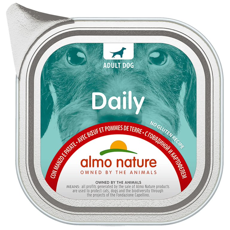 ALMO NATURE Daily Pašteta za pse s govedinom i krompirom, 100g
