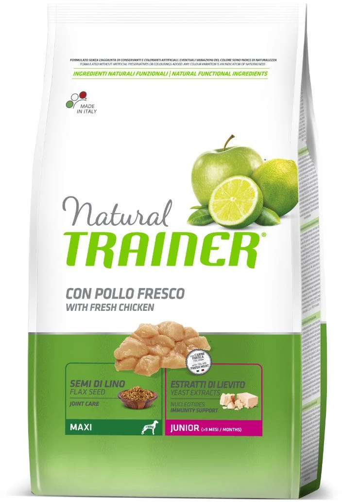 TRAINER Natural Briketi za štenad JUNIOR Piletina (9-24 mes), Maxi, 12kg