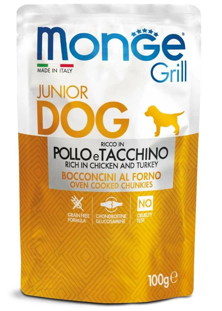 MONGE Grill Sos za pse PUPPY&JUNIOR, Piletina i ćuretina100g