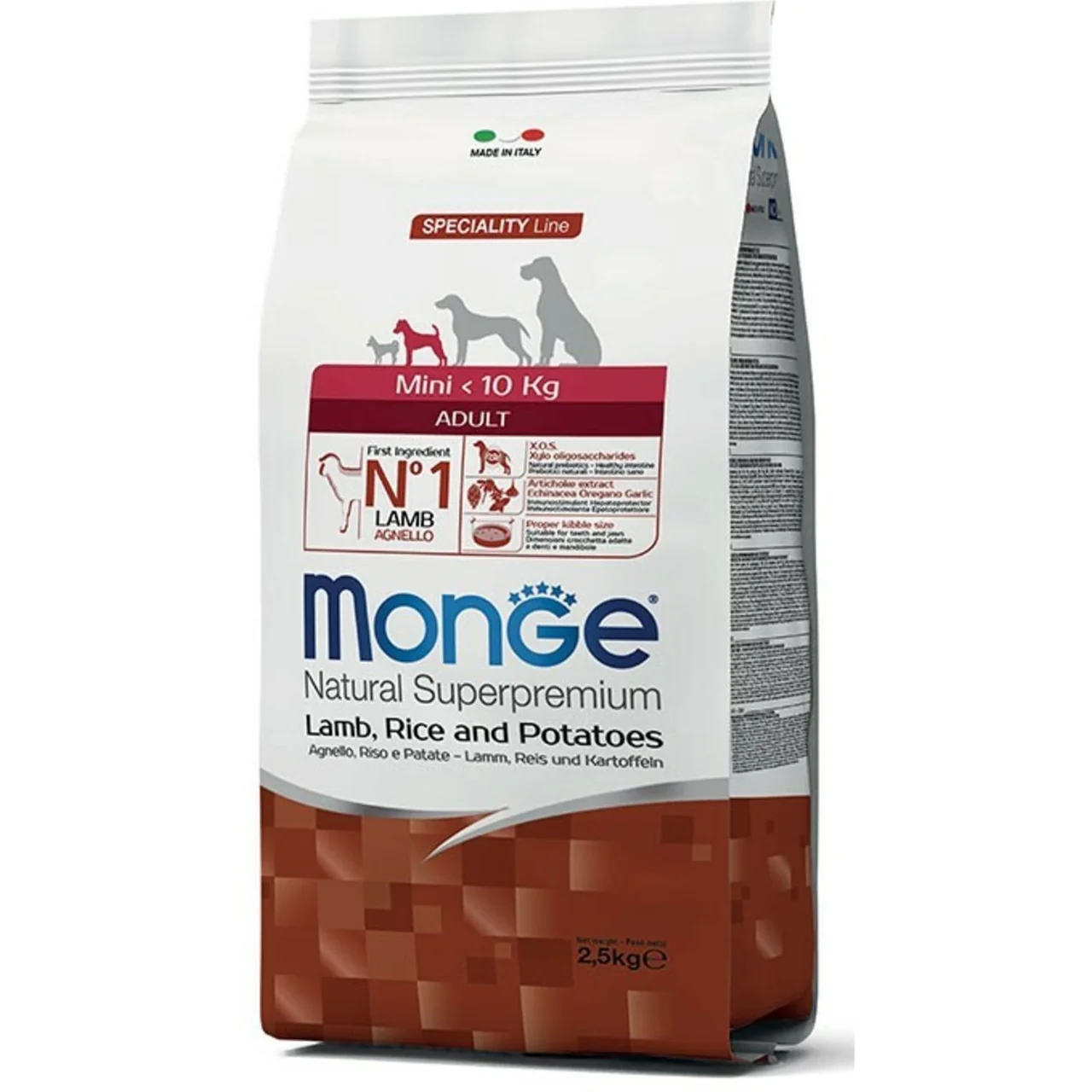 MONGE Hrana za odrasle pse malih rasa, s jagnjetinom, 7,5kg