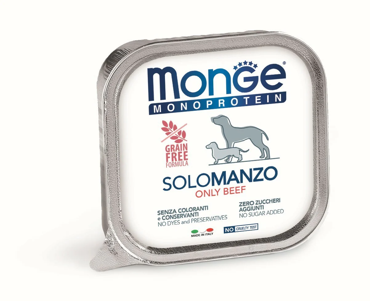 MONGE Solo Pašteta za pse, Govedina, 150g