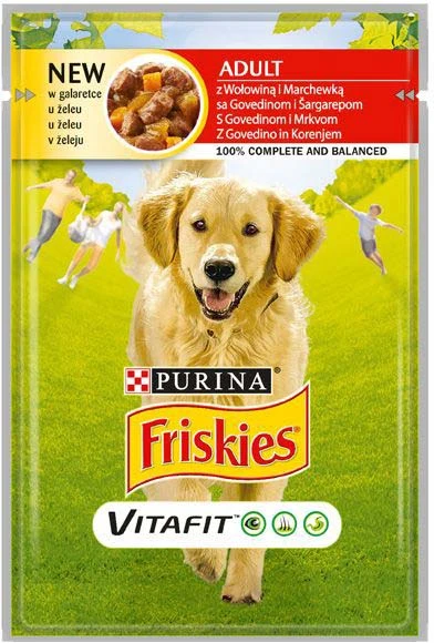 FRISKIES Kesica za pse Adult Govedina i Šargarepa u želeu 100g