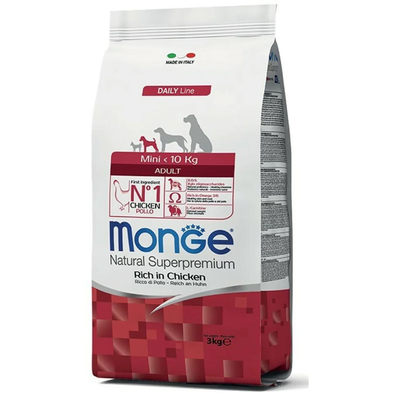 MONGE Hrana za odrasle pse malih rasa, s piletinom, 7,5kg