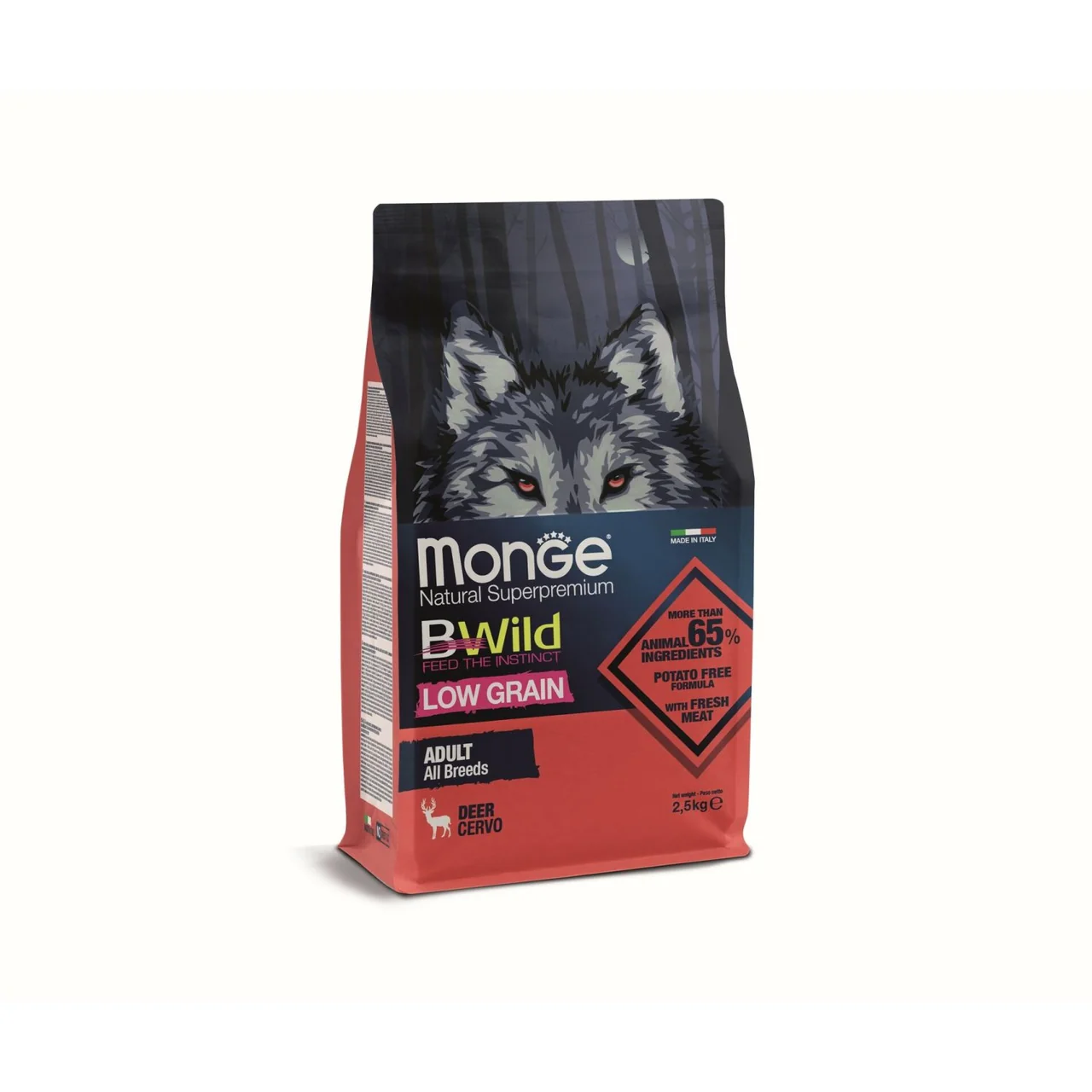 BWILD Hrana za odrasle pse Low Grain, Jelen za sve rase, 2,5kg