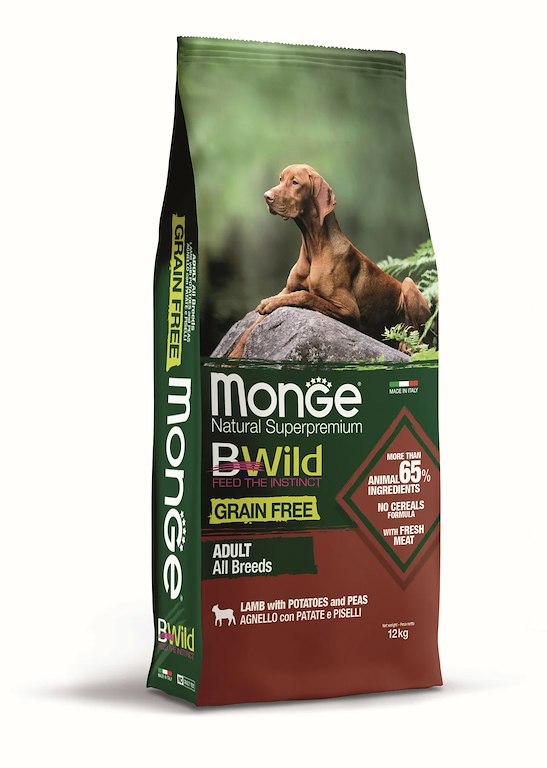 BWILD Hrana za odrasle pse Grain Free, Jagnjetina s krompirom i gaškom, 12kg
