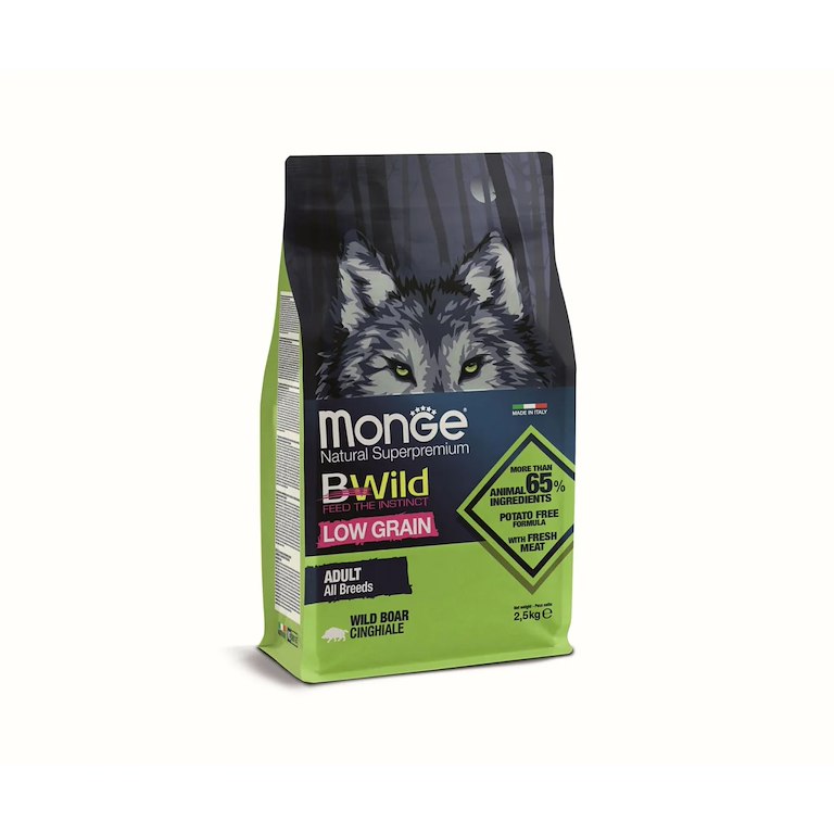 BWILD Hrana za odrasle pse Low Grain, Divlja svinja za sve rase, 2,5kg