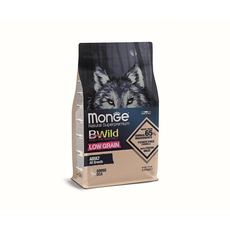 BWILD Hrana za odrasle pse Low Grain, Guska za sve rase, 2,5kg