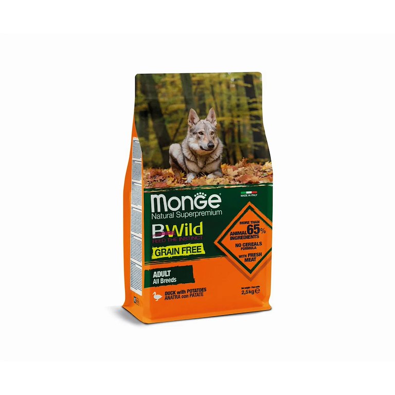 BWILD Hrana za odrasle pse Grain Free, Pačetina s krompirom za sve rase, 2,5kg