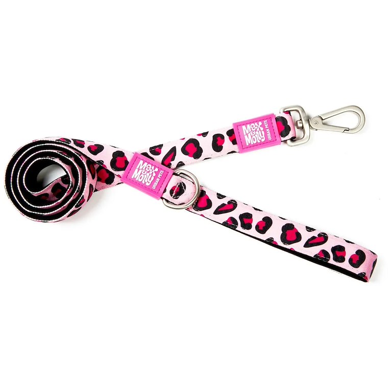 MAX & MOLLY Povodac za pse Leopard Pink, S
