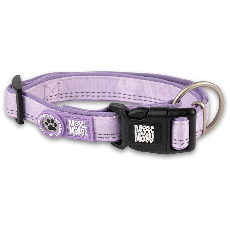 MAX & MOLLY Ogrlica za pse Smart ID Lavander, L, 2,5 x 39-62 cm