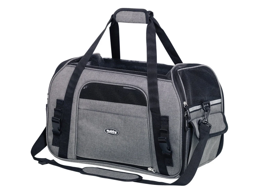 NOBBY Torba za kućne ljubimce Lujan Sivi, do 8kg, L, 48x25x33cm