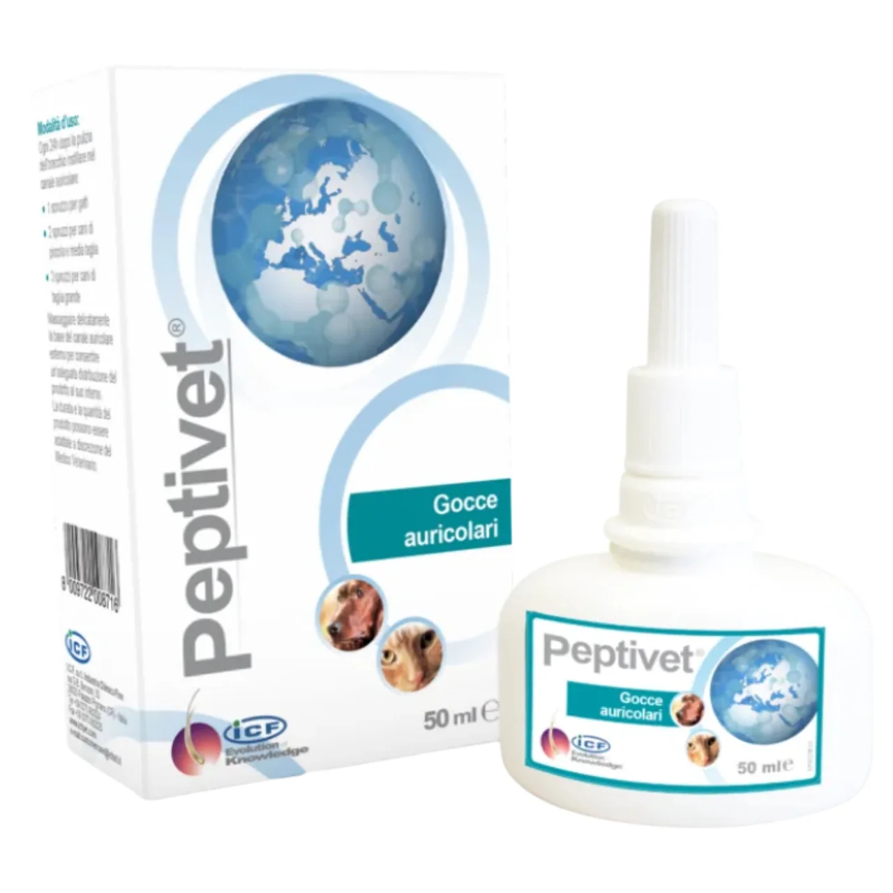 ICF Kapi za uši za pse i mačke Peptivet kapi, otitis externa, 50ml