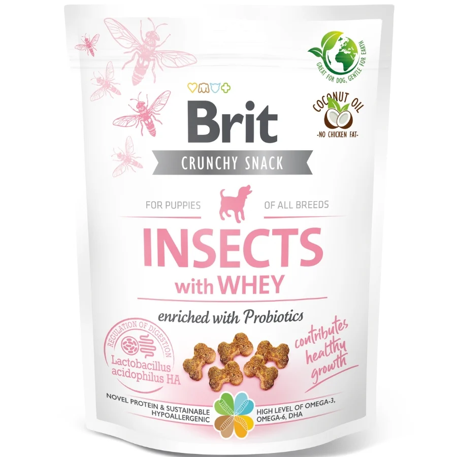 BRIT Crunchy Cracker, PUPPY hrskavi kreker s insektima i surutkom, 200g