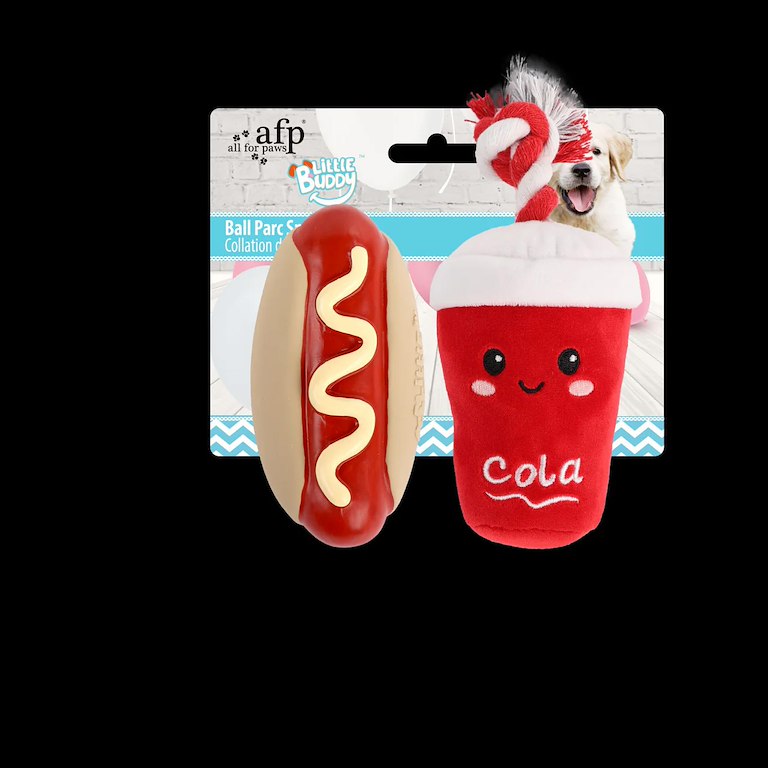 ALL4PAWS Little Buddy PUPPY Igračka za štenad Hotdog i Coca Cola, plišana