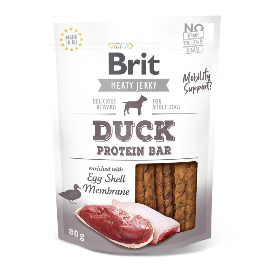 BRIT Jerky Protein Bar, proteinske pločice s pačetinom i piletinom, 80g
