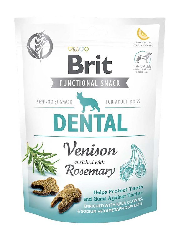 BRIT Functional poslastica za pse, Dental s divljači i ruzmarinom, 150g
