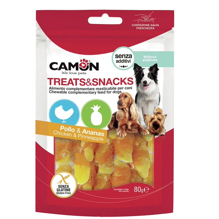 CAMON Treats&Snacks Poslastice za pse Piletina i Ananas 80g