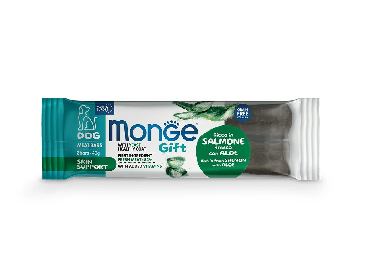 MONGE Gift Dog Poslastica za pse Skin Support, losos i aloja, 40g