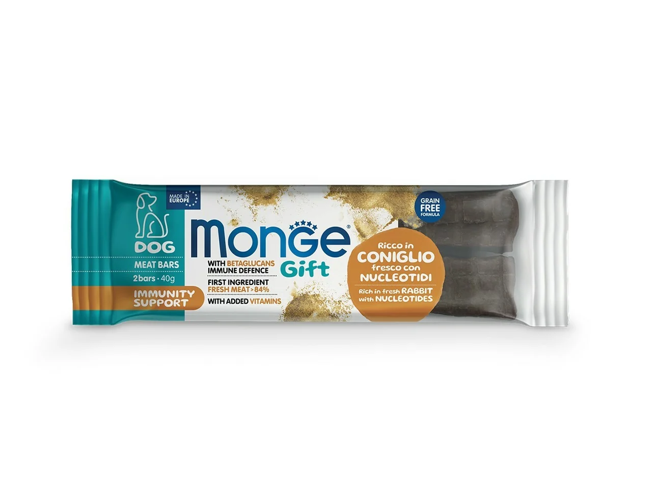 MONGE Gift Dog Poslastica za pse Immunity Support, zečetina s nukleotidima, 40g