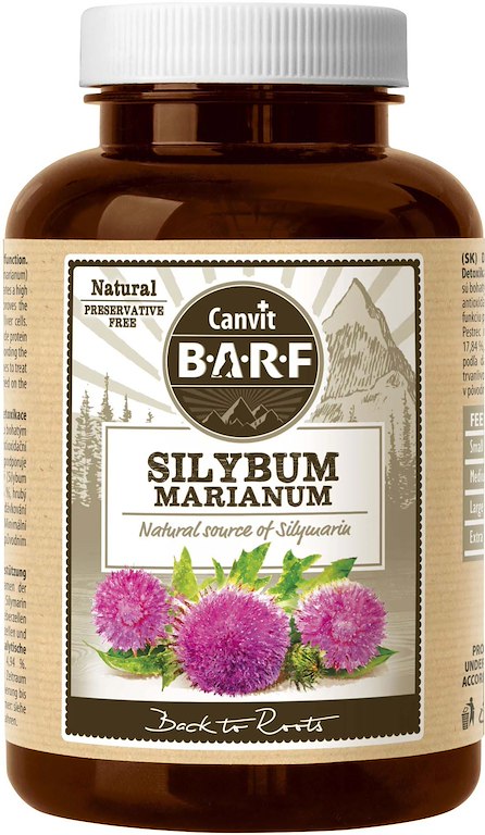 CANVIT Barf Silybum Marianum u prahu, podrška jetri, za pse, 160g