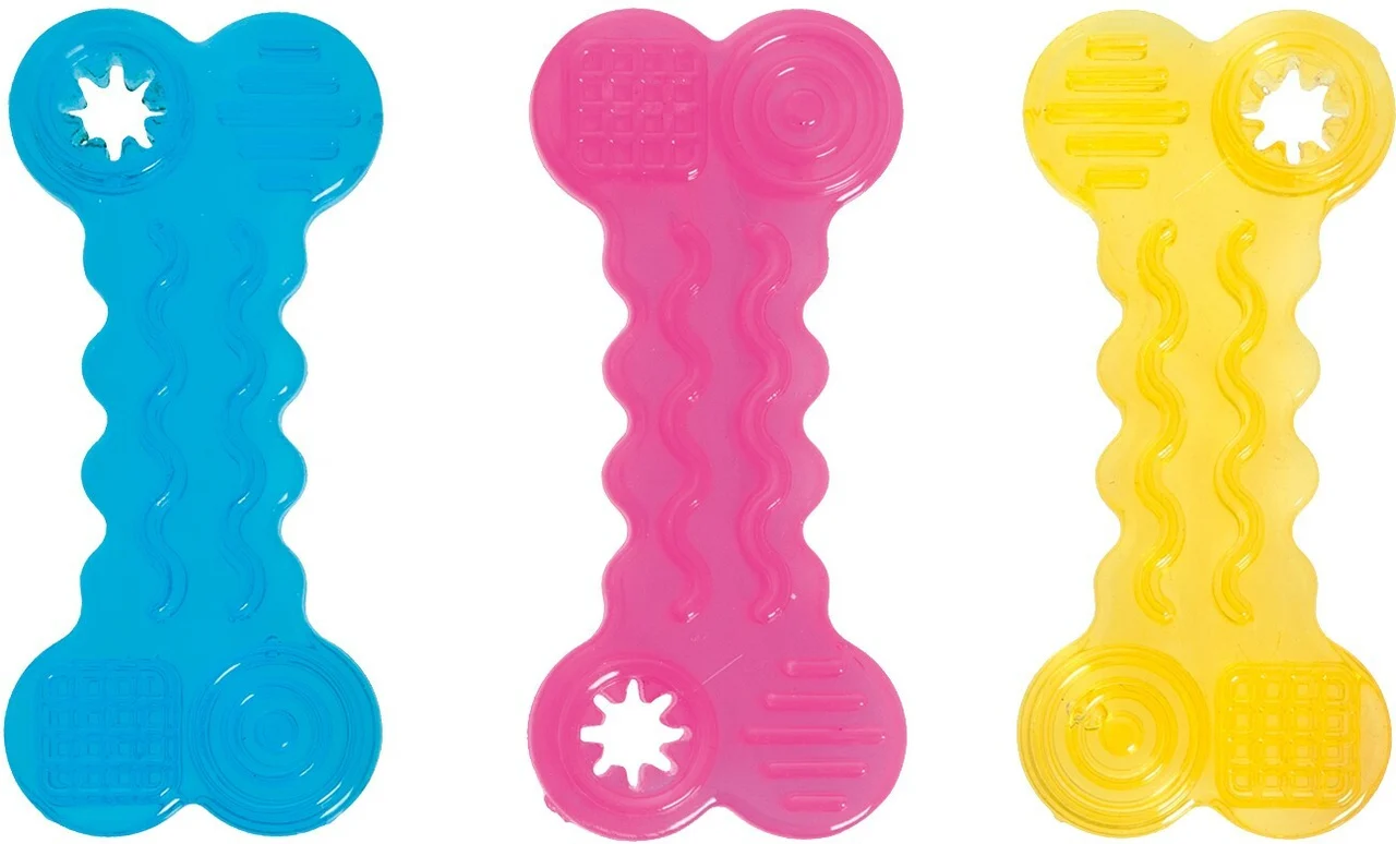 FLAMINGO Igračka za pse Kost Good4Fun s dozerom plutajuća, TPR 10cm, raznih boja