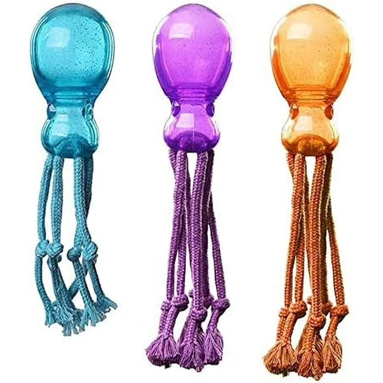PAWISE Igračka za pse Hobotnica, sa kanapom, S, 22cm, raznih boja