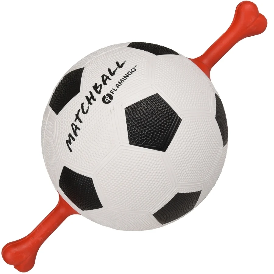 FLAMINGO Igračka za pse Lopta Fudbal ActionBall sa ručkama, gumena 19cm